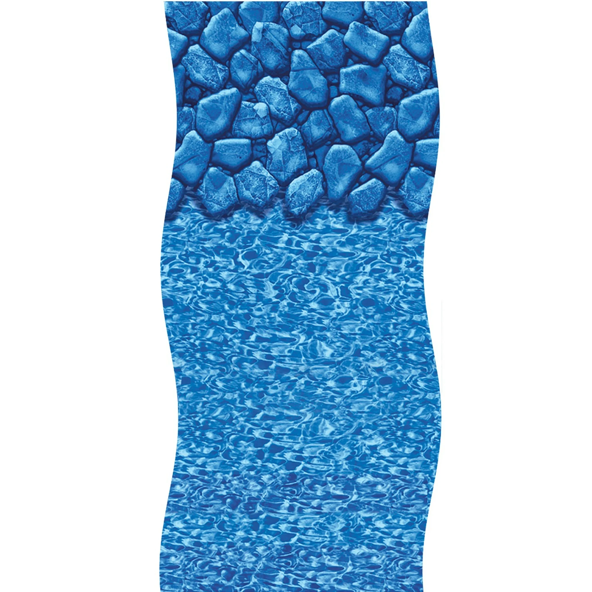 15' Blue Boulder Swirl Round Overlap Above Ground Swimming Pool Liner ...