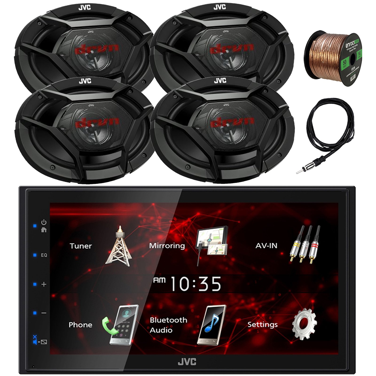 JVC Double DIN In-Dash 6.8" Touchscreen Bluetooth USB Digital ...