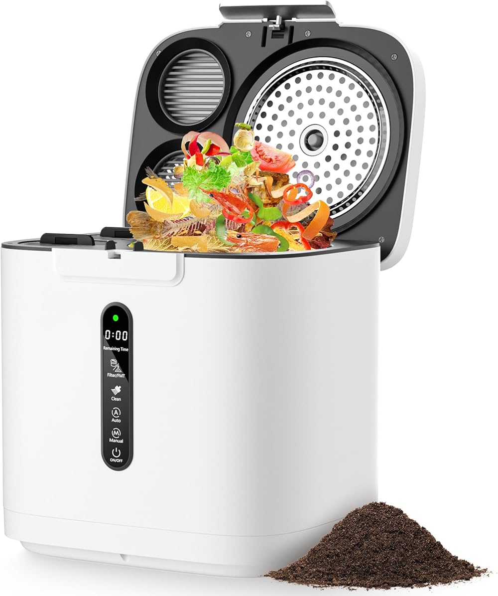 4L Larger Capacity Electric Kitchen Composter,Smart Compost Bin Indoor ...