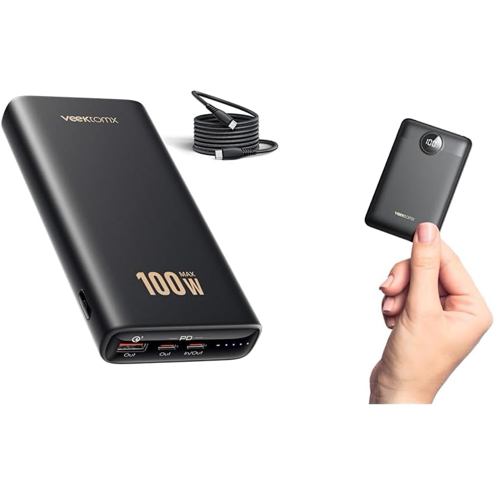 100W 20000Mah Laptop Portable Charger Bundle With 10000Mah Mini ...