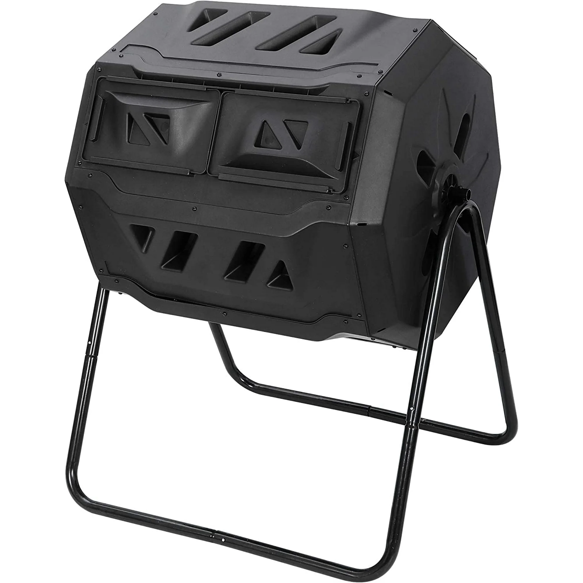 Large Composting Dual Chamber Outdoor Garden Rotating Compost Bin ...