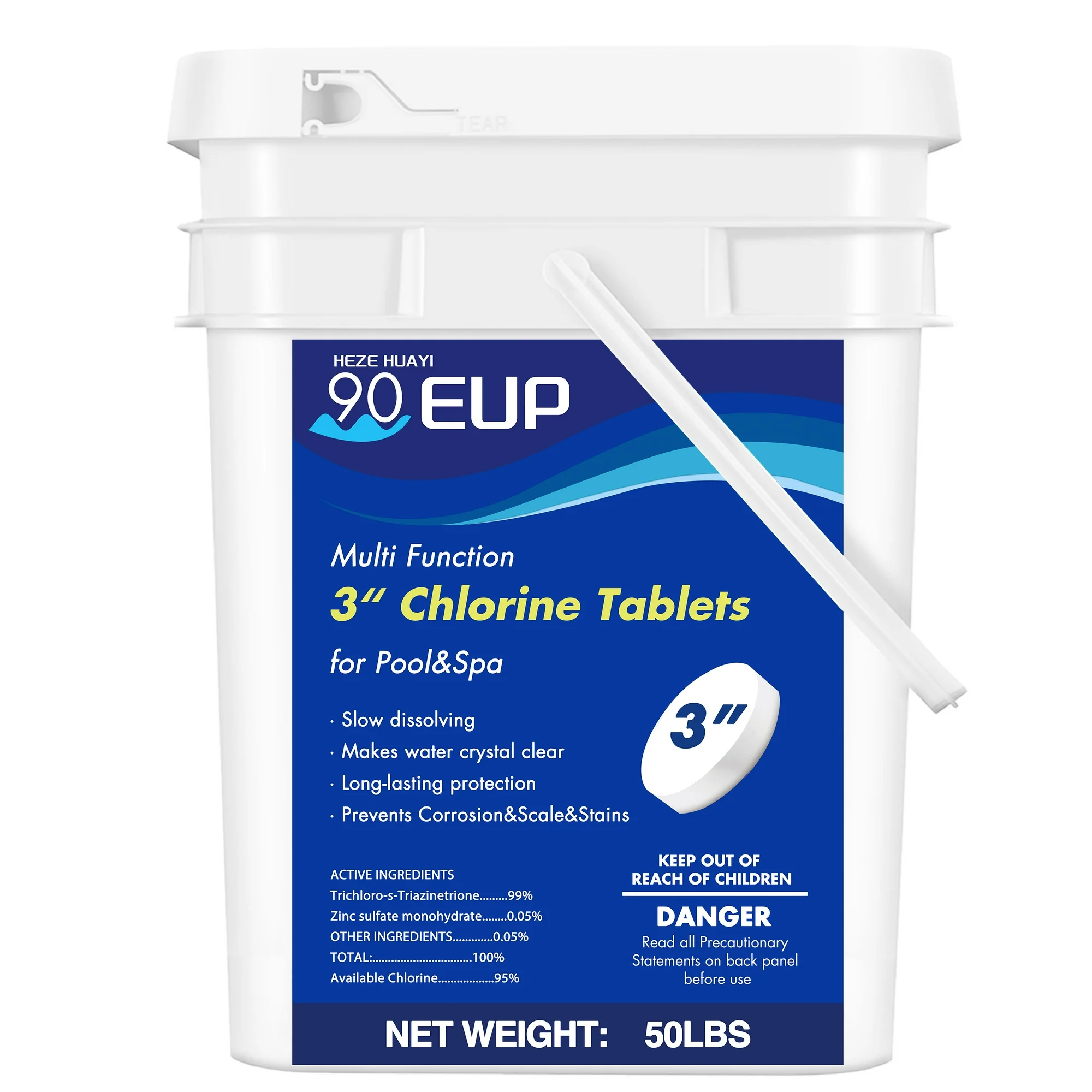 50lbs Stabilized Chlorine Tablets for Swimming Pools and Spas ...