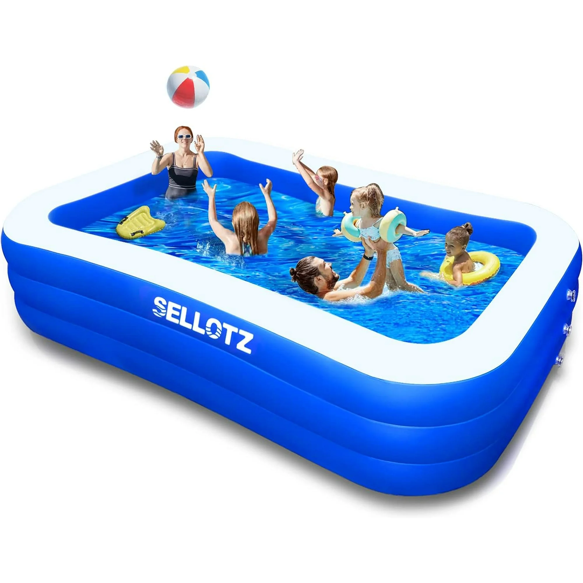 Inflatable Pool for Kids and Adults, 120" X 72" X 22" Oversized ...