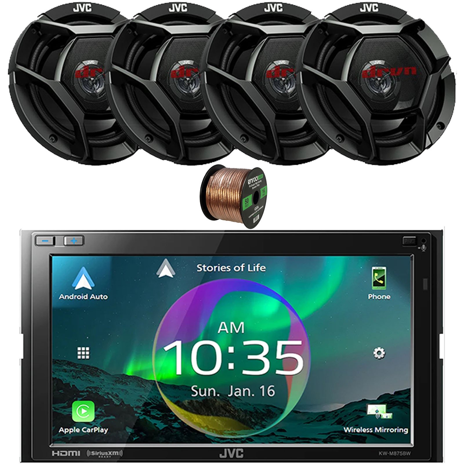 JVC Double DIN 6.8" Touchscreen HDMI/WiFi Bluetooth USB Digital ...