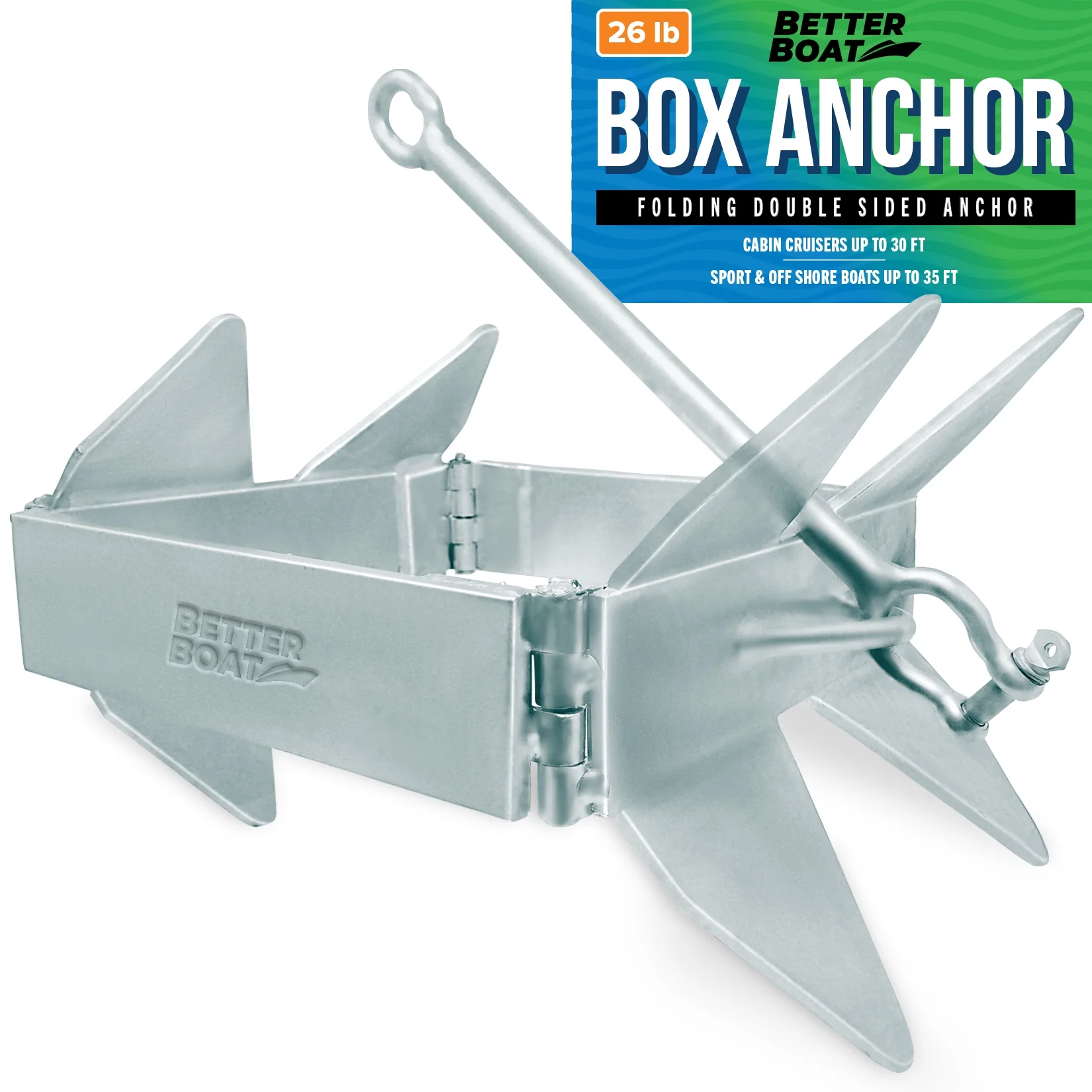 Boat Box Anchor for Boats Small and Large Folding Anchor Prevents ...