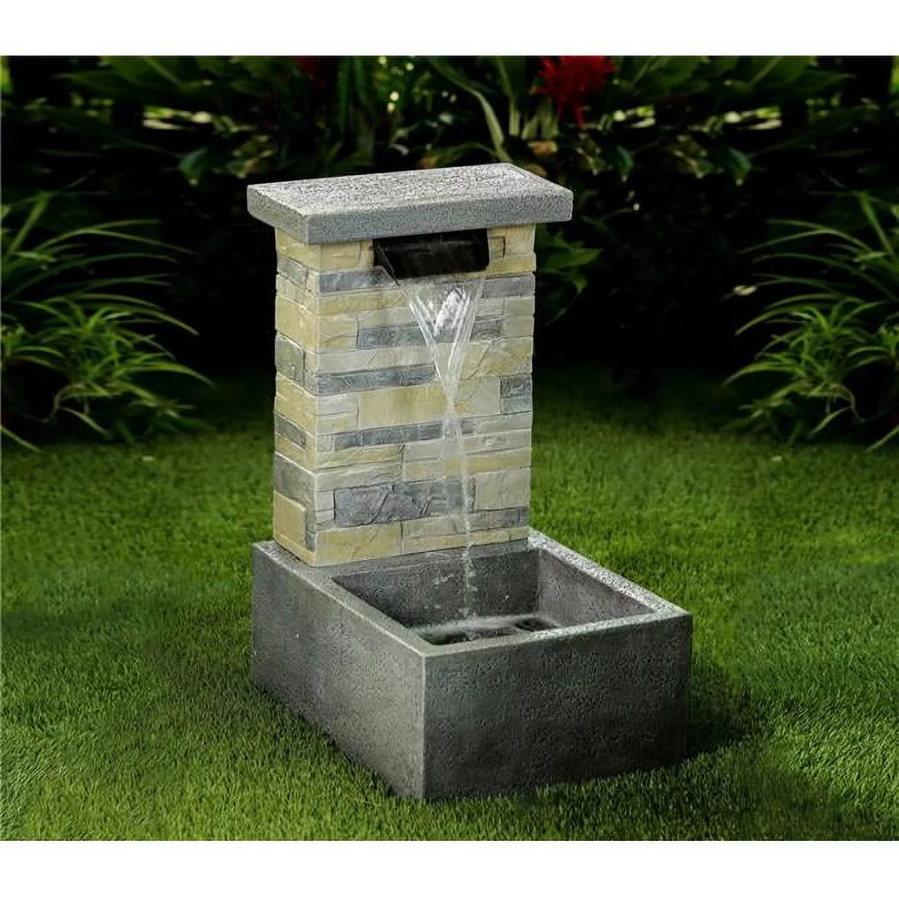 Stone Finish Water Fall Fountain with LED Light - Overstock Texas