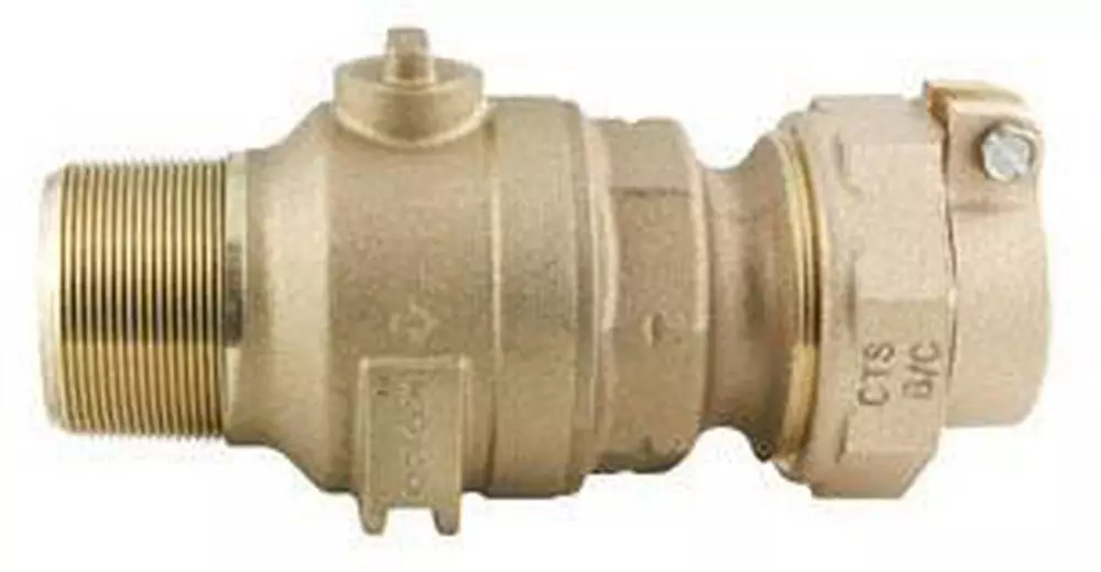 Ford Meter Box CC Taper Threaded x CTS Pack Joint Ball Corporation Stop ...