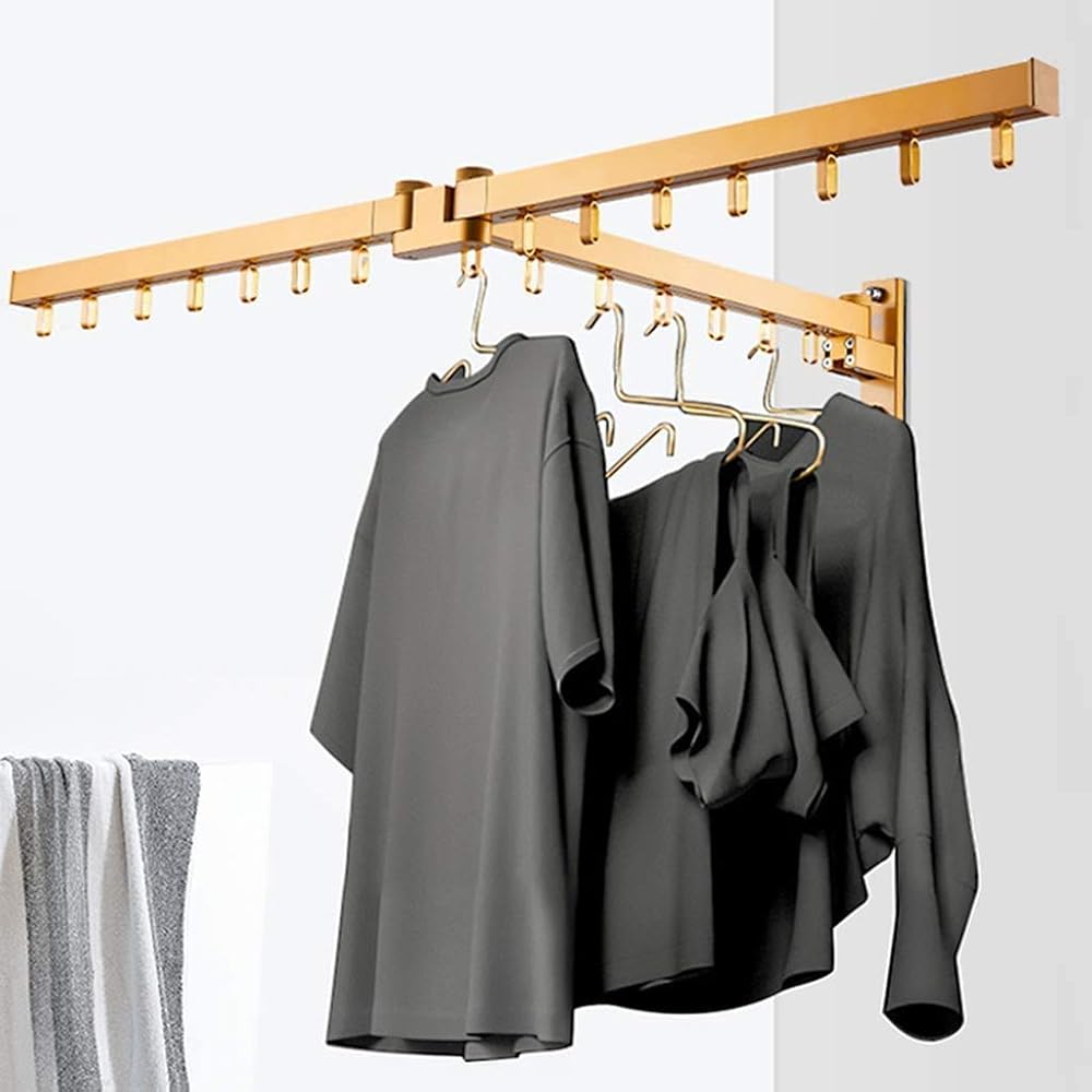 Two Way Folding Wall Mount Holder Multifunctional Drying Rack ...