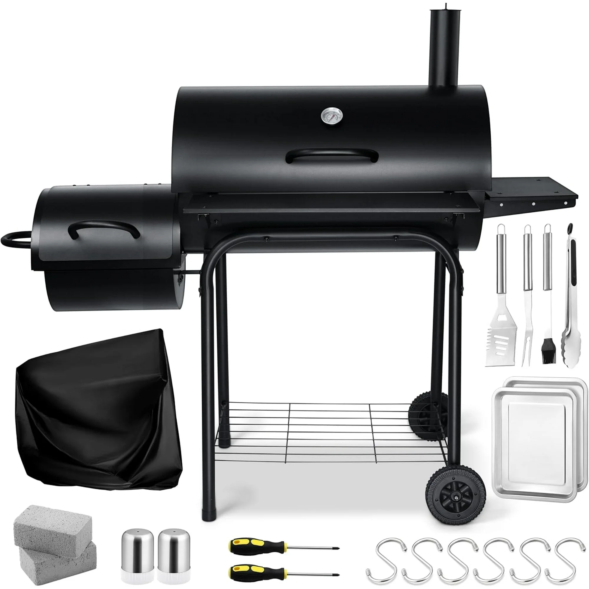 YOZIHAYL Charcoal Grill with Smoker 811 Square Inches Outdoor Grills ...