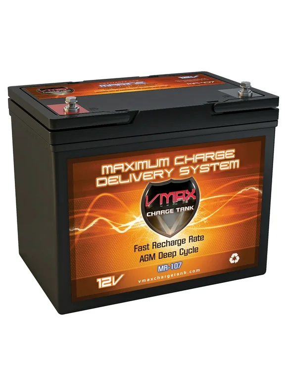 VMAX MR107-85 12V 85AH AGM Deep Cycle Marine Battery for Motorguide X3 Freshwater Foot Control ...