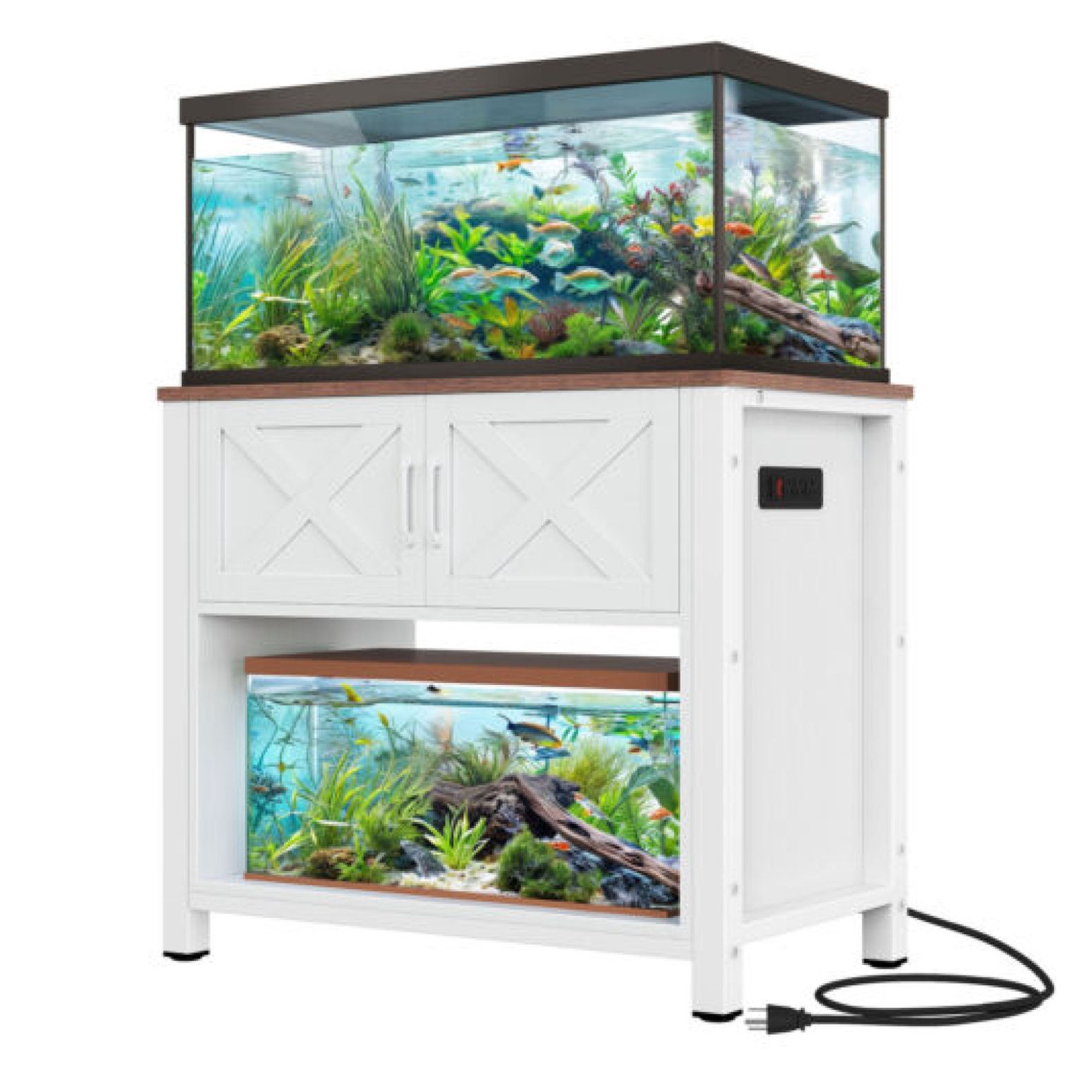 Hongwa 40-50 Gallon Fish Stand Aquarium Stand with Power Outlets ...