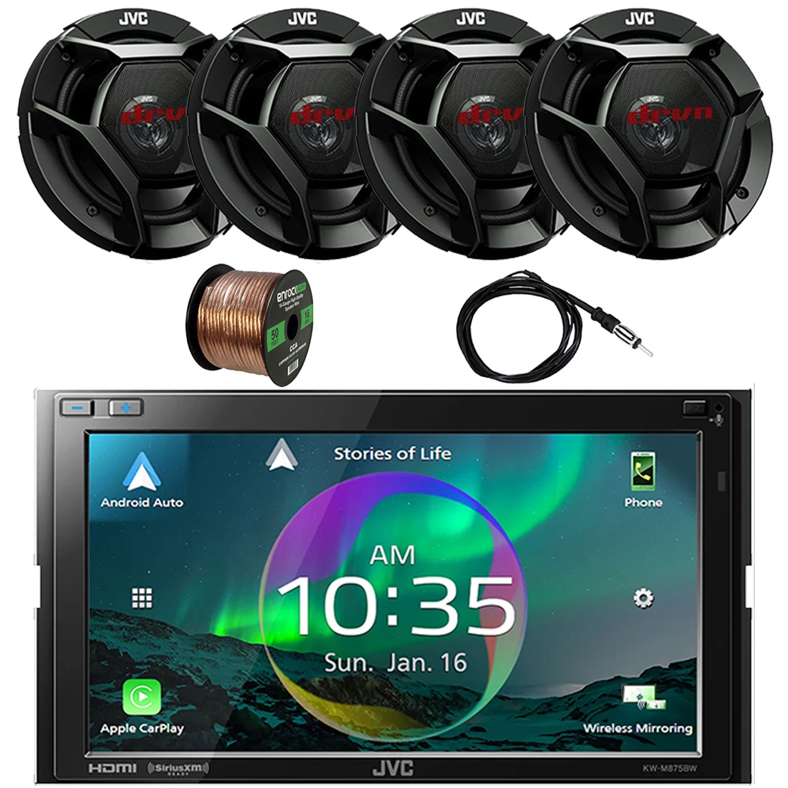 JVC Double DIN 6.8" Touchscreen HDMI/WiFi Bluetooth USB Digital ...
