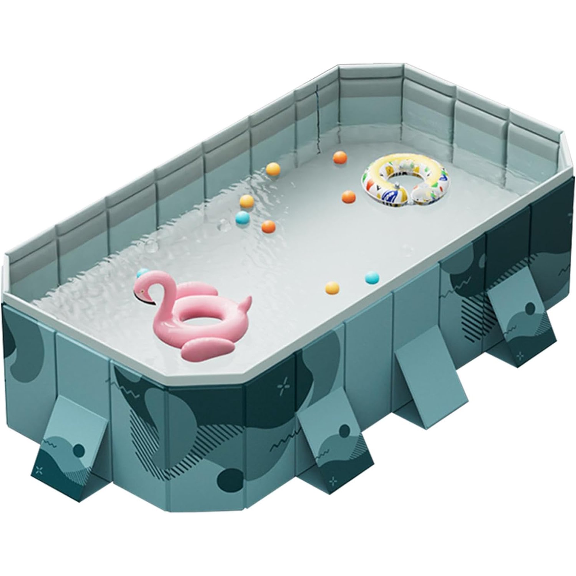 Foldable Pool, Outdoor Folding Swimming Pool, Folding Kiddie Swimming ...