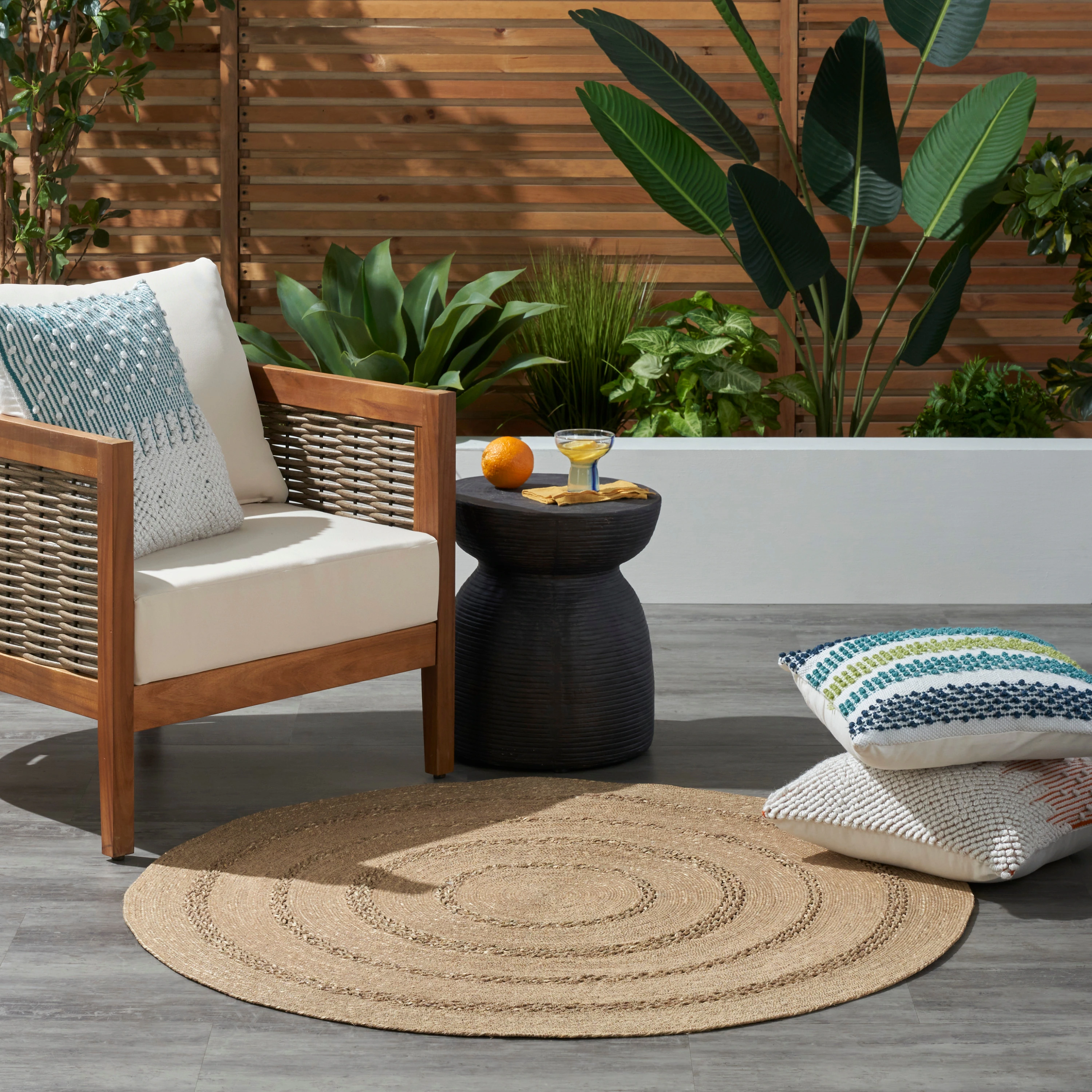 Nourison Natural Seagrass Indoor/Outdoor Solid Area Rug - Texas Outlet