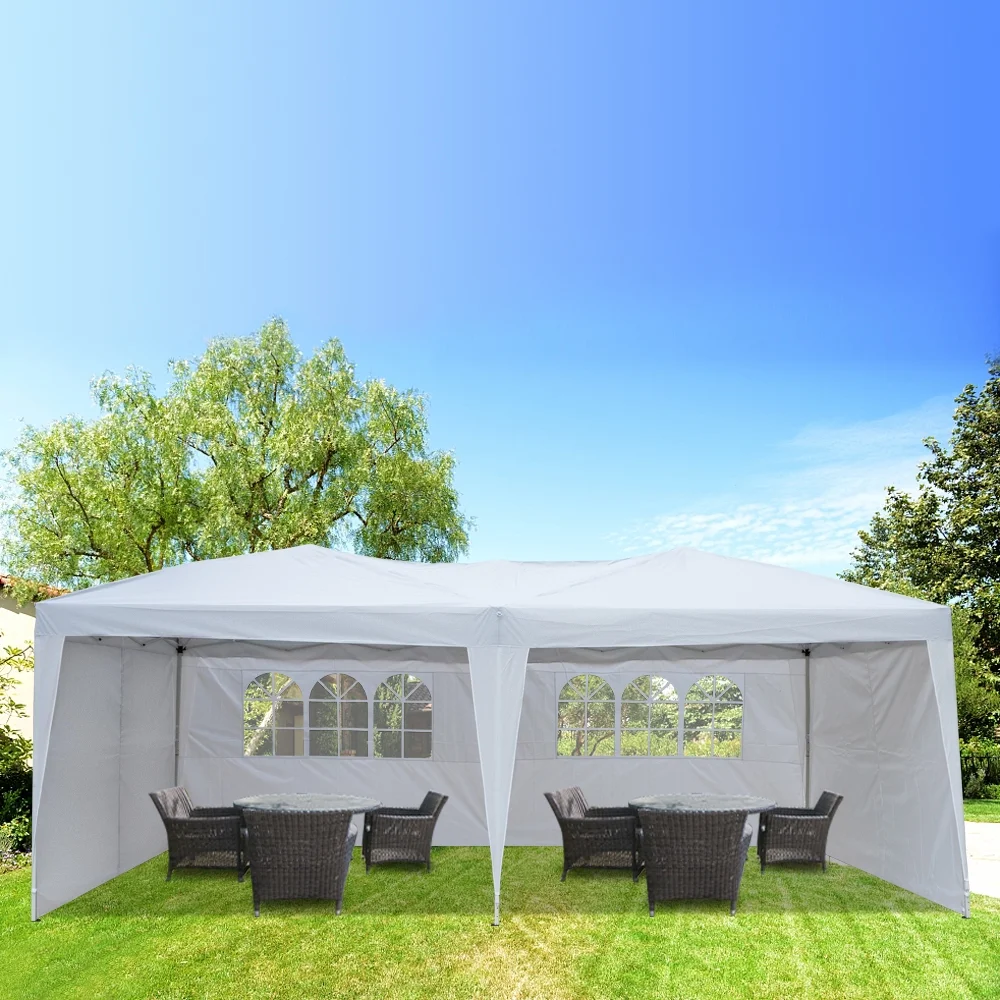 Lowestbest 10' x 20' Party Tent with 4 Side Walls, Portable Canopy ...