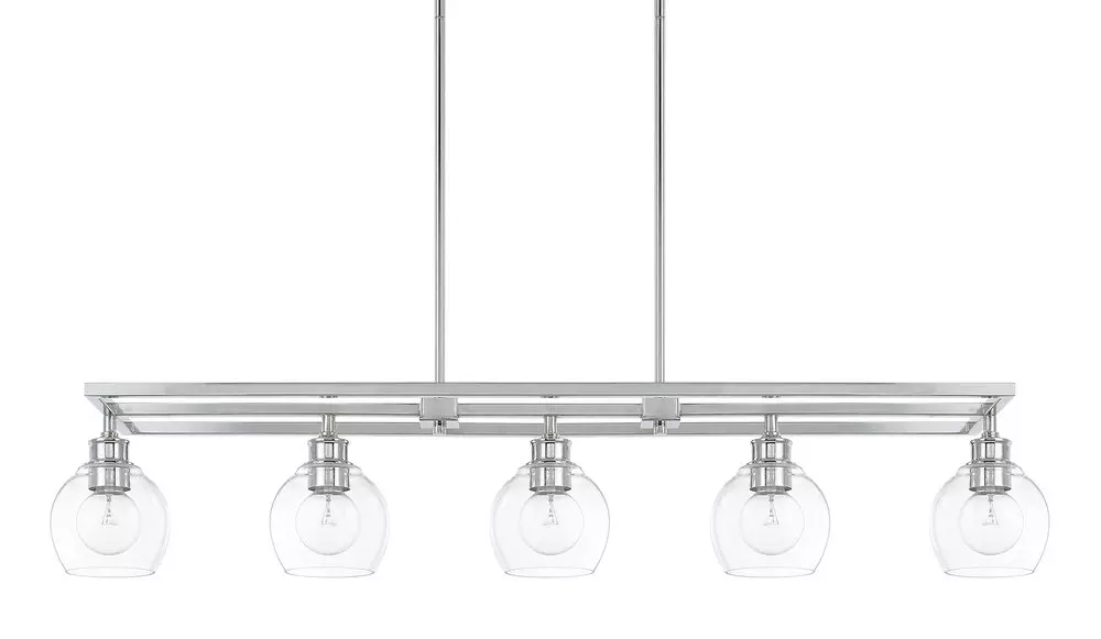 Capital Lighting Polished Nickel 100W 5-Light Incandescent Island Light ...