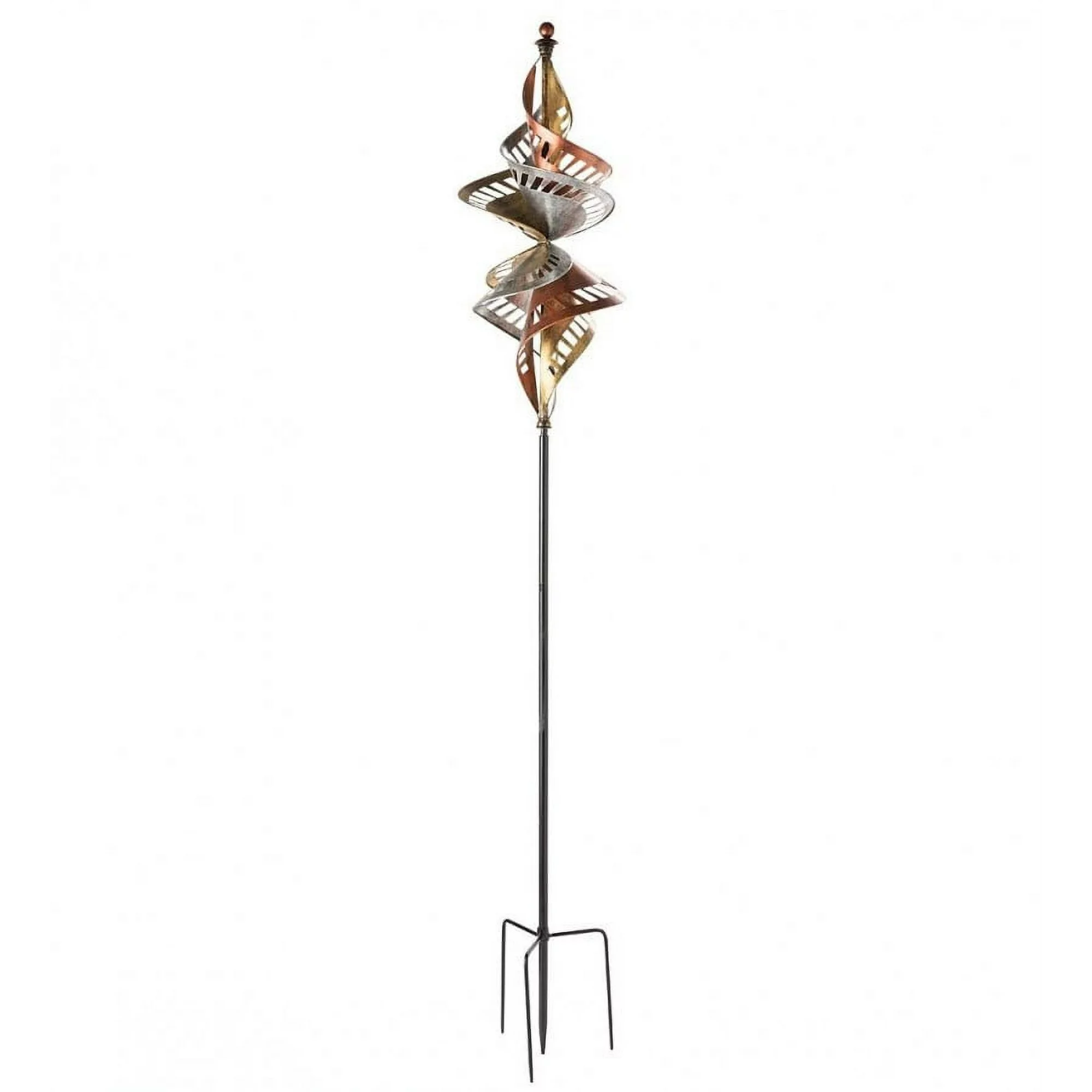 Wind & Weather Antiqued Metal Spiral Wind Spinner With Silver, Gold and ...