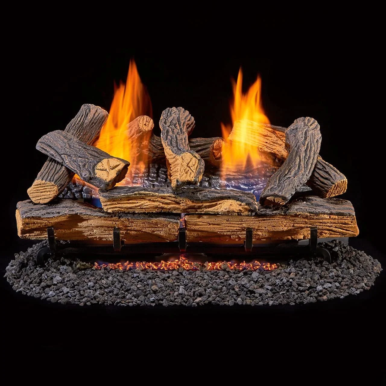 Duluth Forge Vent less Dual Fuel Gas Log Set - 24 in. Berkshire Split ...