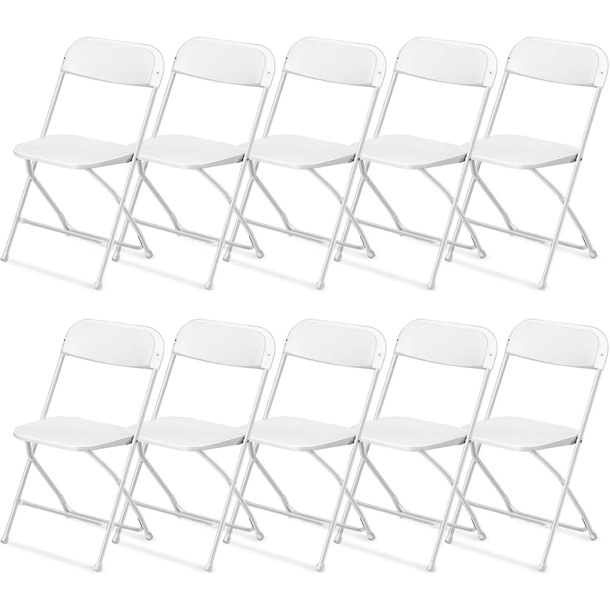UBesGoo 10 Packs Plastic Folding Chairs Platsic Chair for Wedding ...