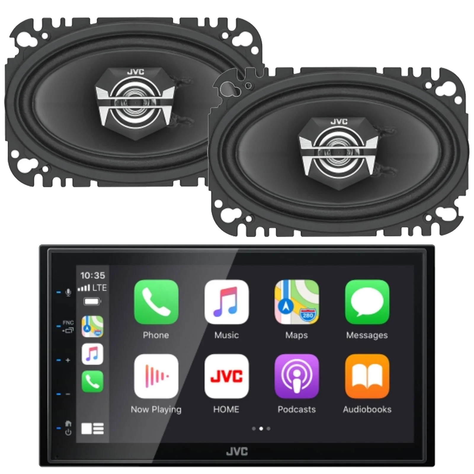 JVC KW-M560BT Double DIN AM/FM Radio Stereo Bluetooth USB Digital Media Car Receiver Bundle ...