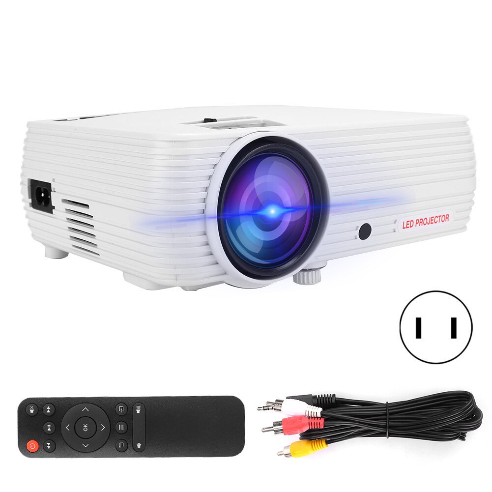 Home Mini LED Projector White Smart HD Portable Home Theater No Screen ...