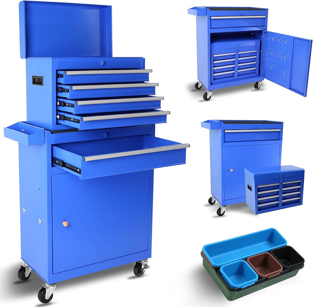 1 5-Drawer Tool Chest, 2-in-1 Rolling Tool Chest with Locking System ...