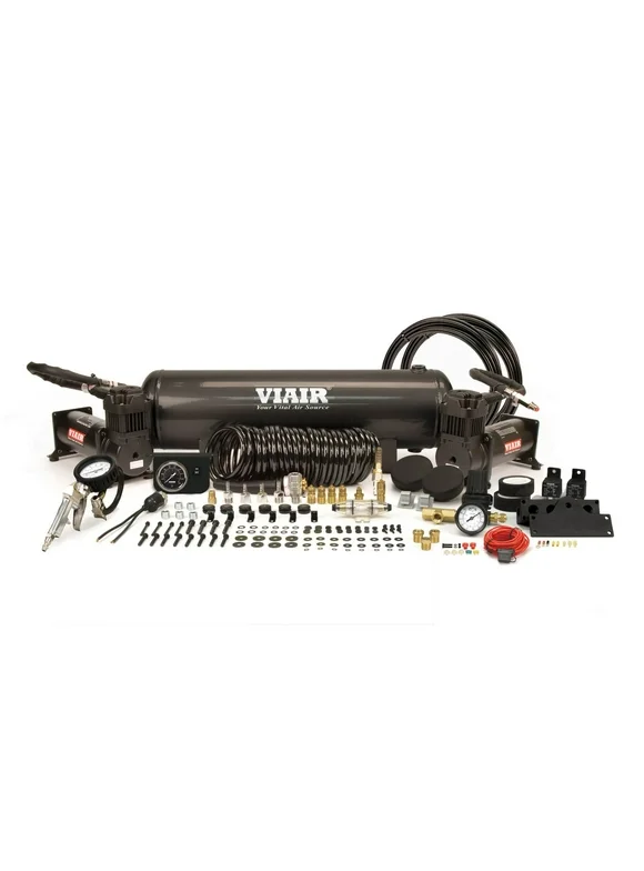 VIAIR 20020 Dual 444C 200 PSI OBA On Board Air Compressor System, Stealth Black - Texas Outlet
