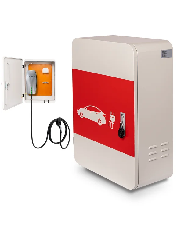 Pochar Tesla Charger Station Box, 28'' x 20'' x 10'' Indoor Outdoor ...
