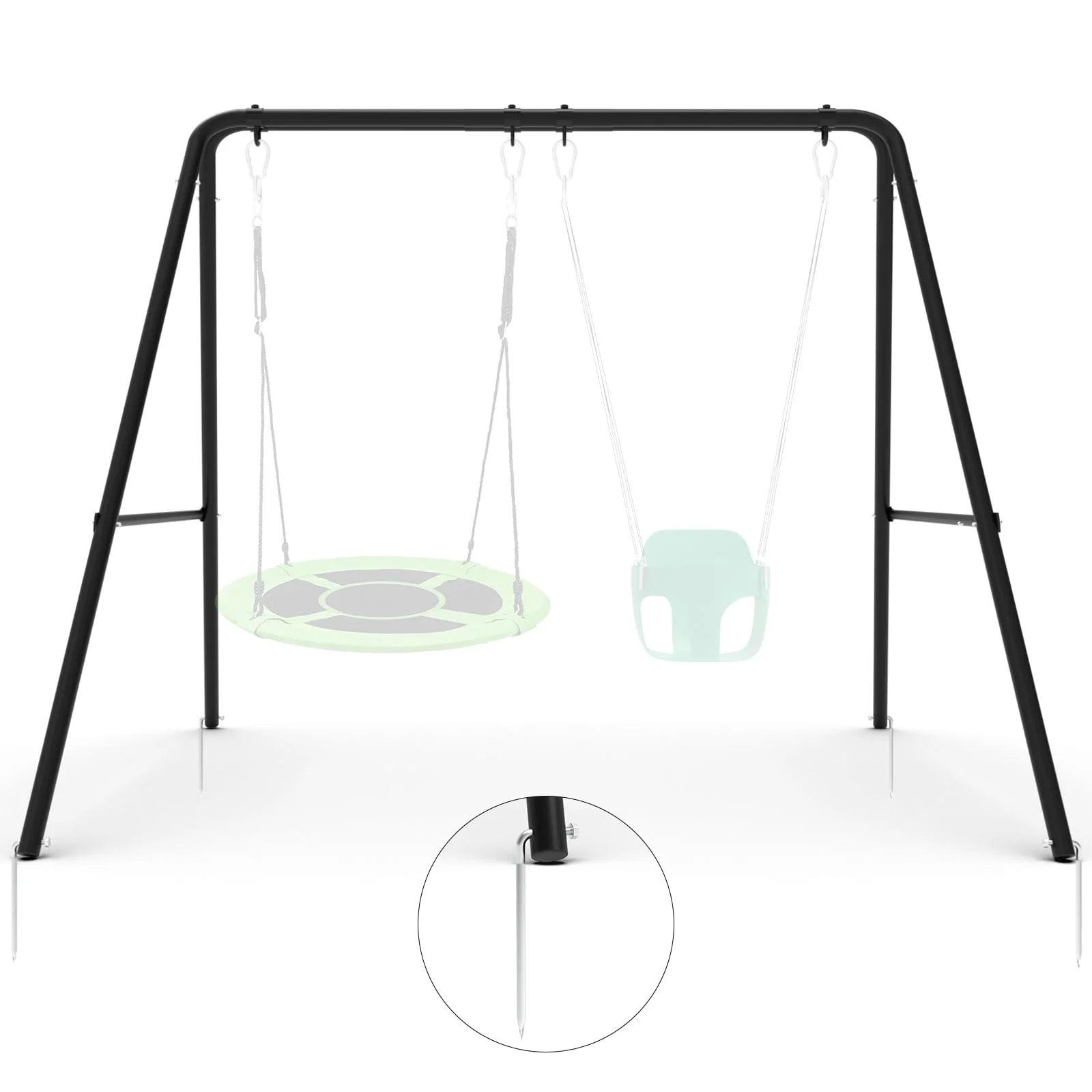 Swing Frame,500 lb Capacity Double Swing Stand(Adults & Kids),Heavy ...