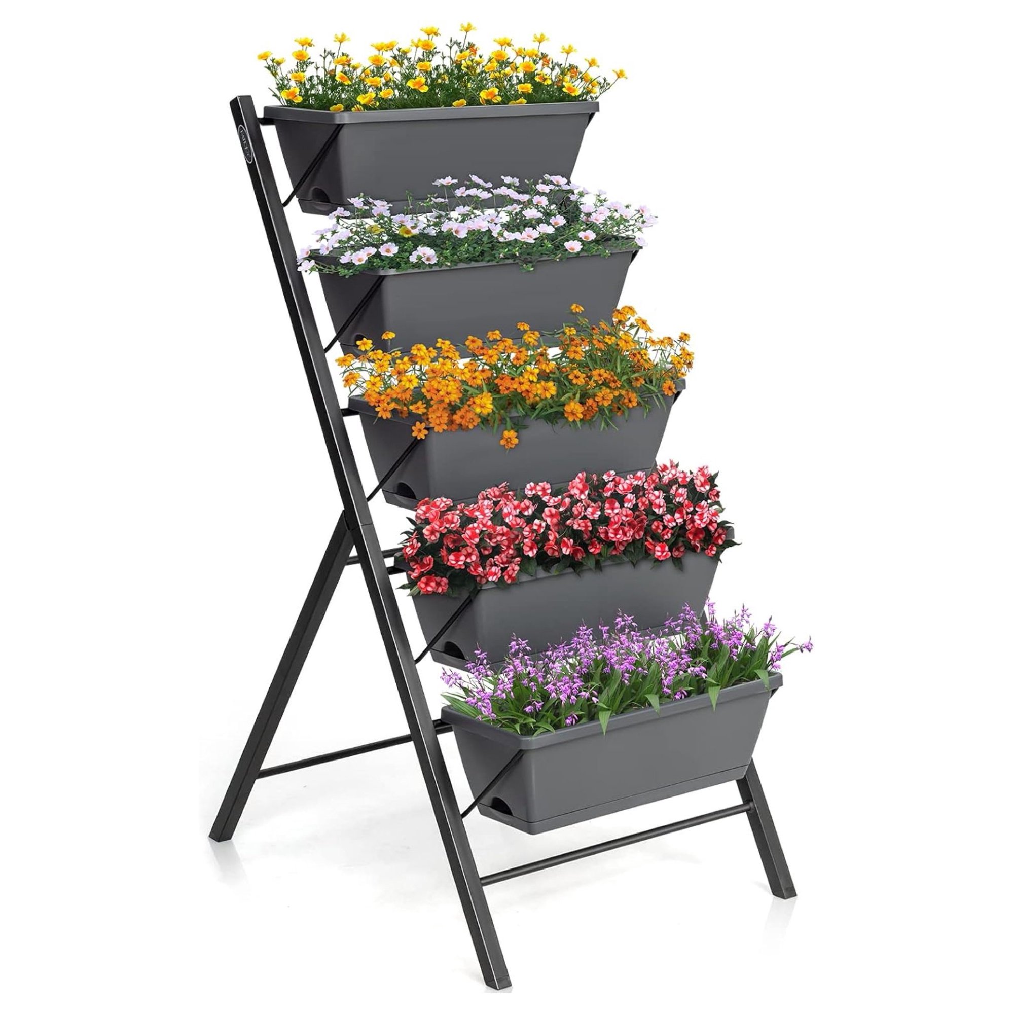 YUNTIE Vertical Raised Garden Bed, 5 Tier Planter Box with Drainage ...