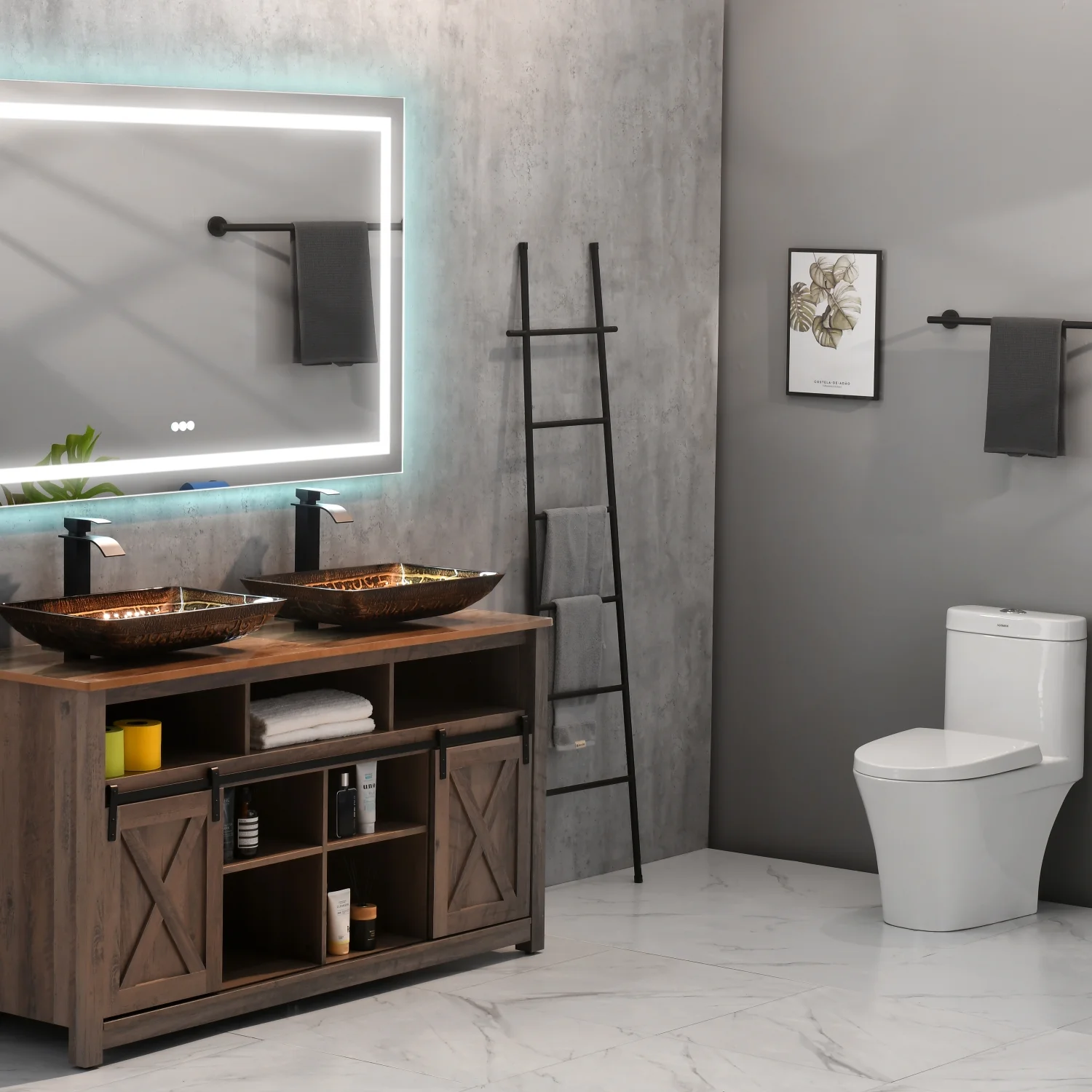 Elegant Modern Stylish Crystal Frameless LED Single Bathroom Vanity ...