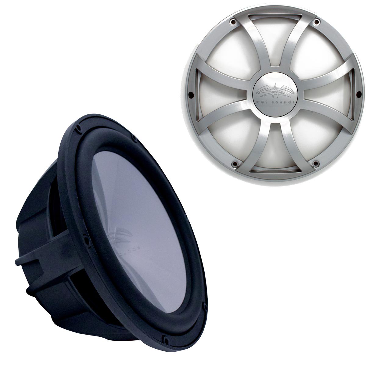 Wet Sounds Revo 10" Subwoofer & Grill - Black Subwoofer & Silver XS ...