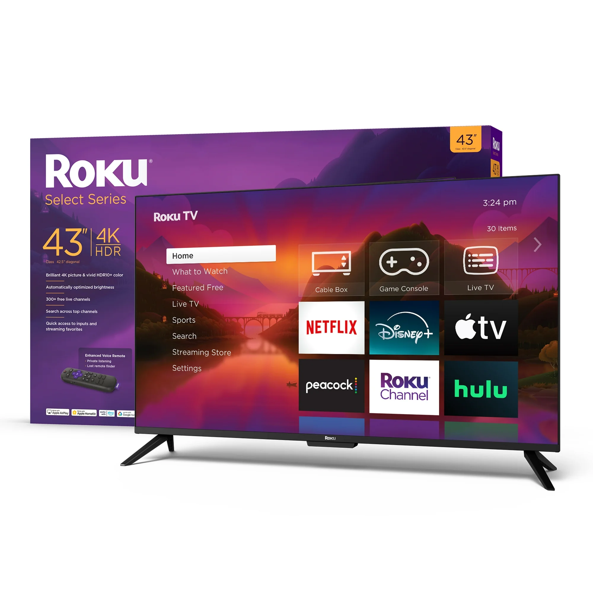 Roku 43-Inch Select Series 4K HDR Smart Roku TV with Roku Enhanced ...