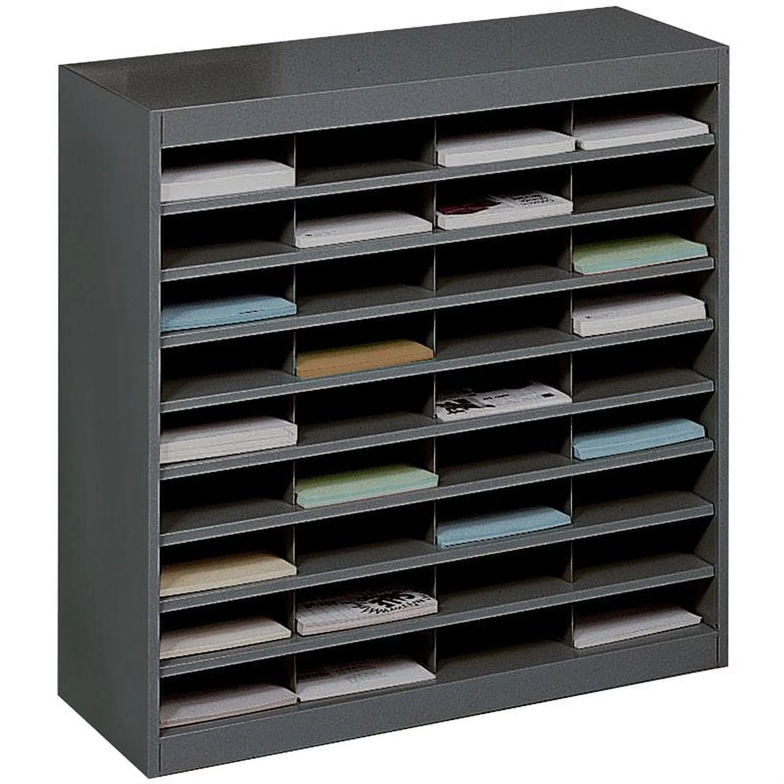 Safco E-Z Stor Black Mail Organizer - 36 Letter Size Compartments ...