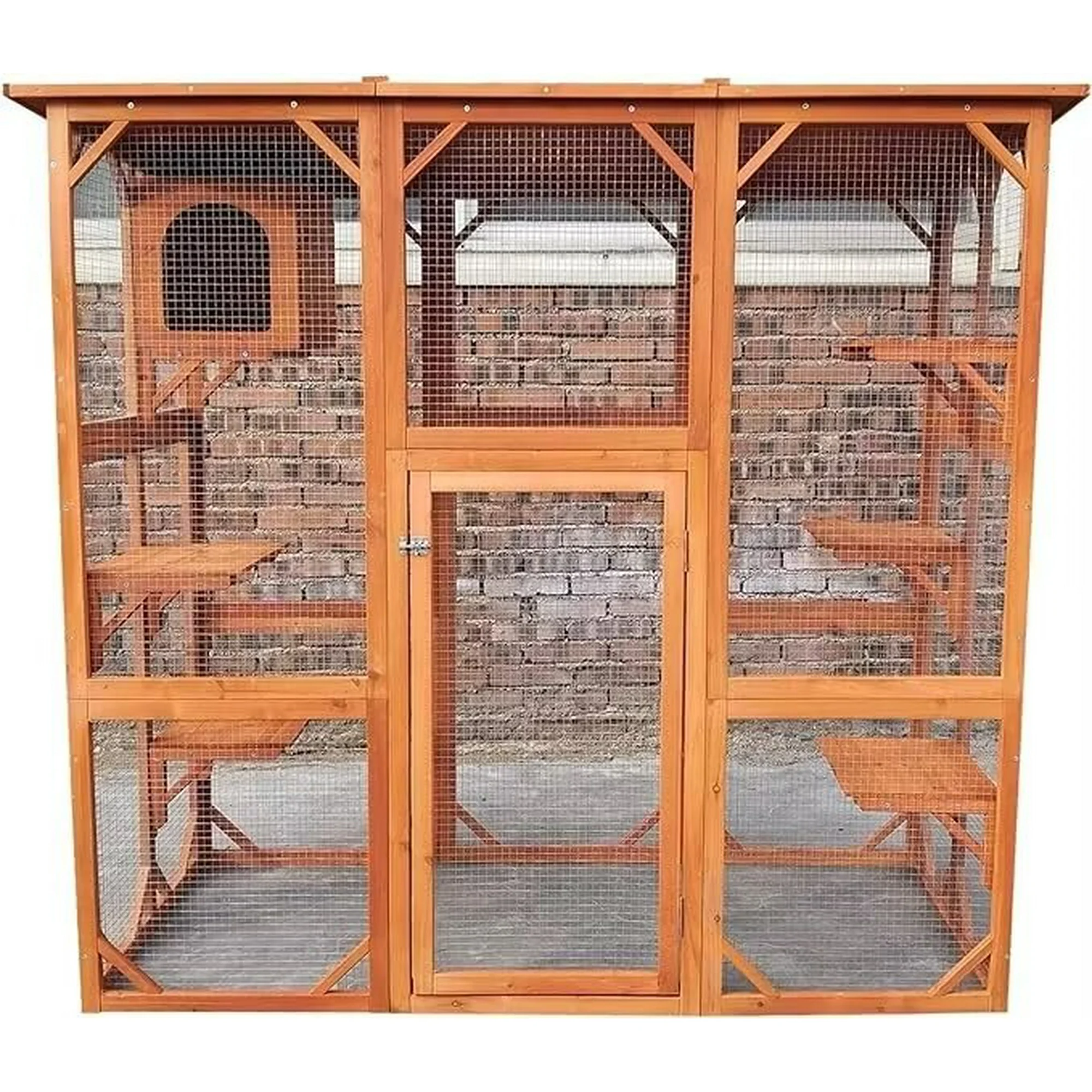 Omitree New Large Outdoor Weatherproof Multi Platforms Wooden Cat House ...