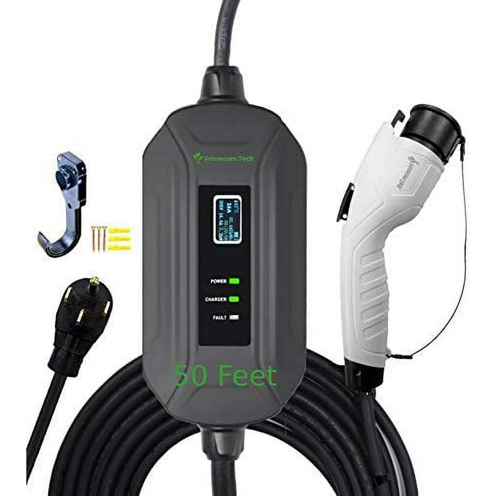 PRIMECOM Level 2 EV Charger 220 240V, Portable EVSE Electric Vehicle ...