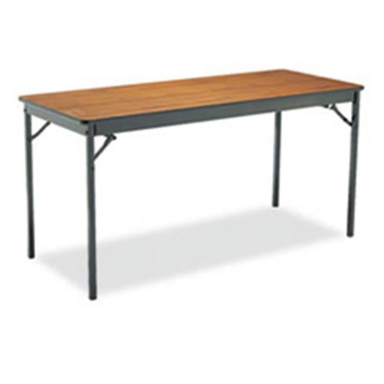 BRK Special Size Rectangular Folding Table, Walnut & Black - 60 x 24 x ...