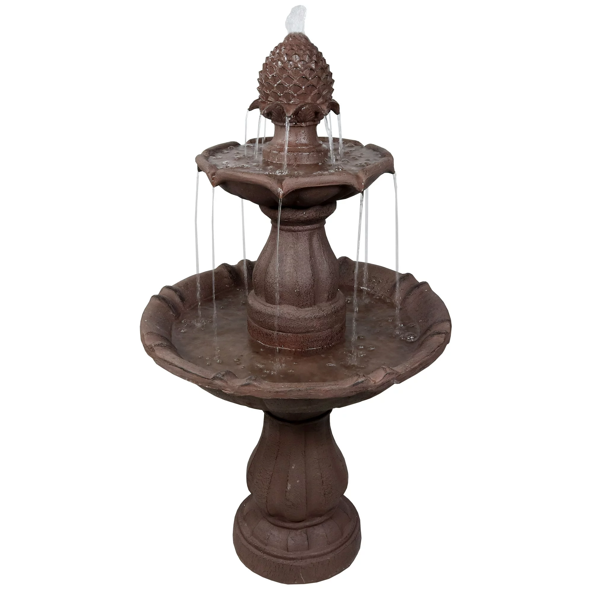 Sunnydaze 2-Tier Curved Plinth Outdoor Water Fountain - 38" - Texas Outlet