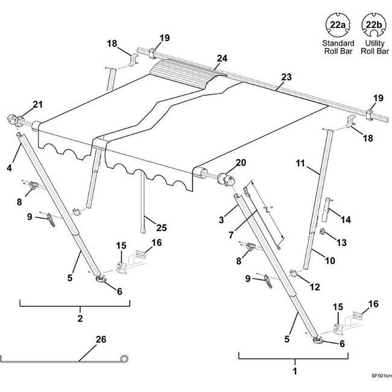 Carefree RV JG184E4E-MP Black/ Gray/ Silver RV Patio Vinyl Awning ...