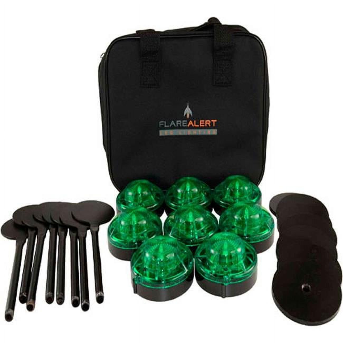 FlareAlert Pro Battery Powered LED Emergency 8 Beacon Kit, Green ...
