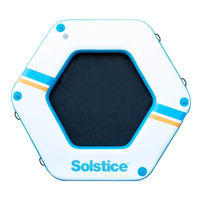 SOLSTICE ORIGINAL Floating Inflatable Dock Float W/ Mesh Swim Lounge 8. ...