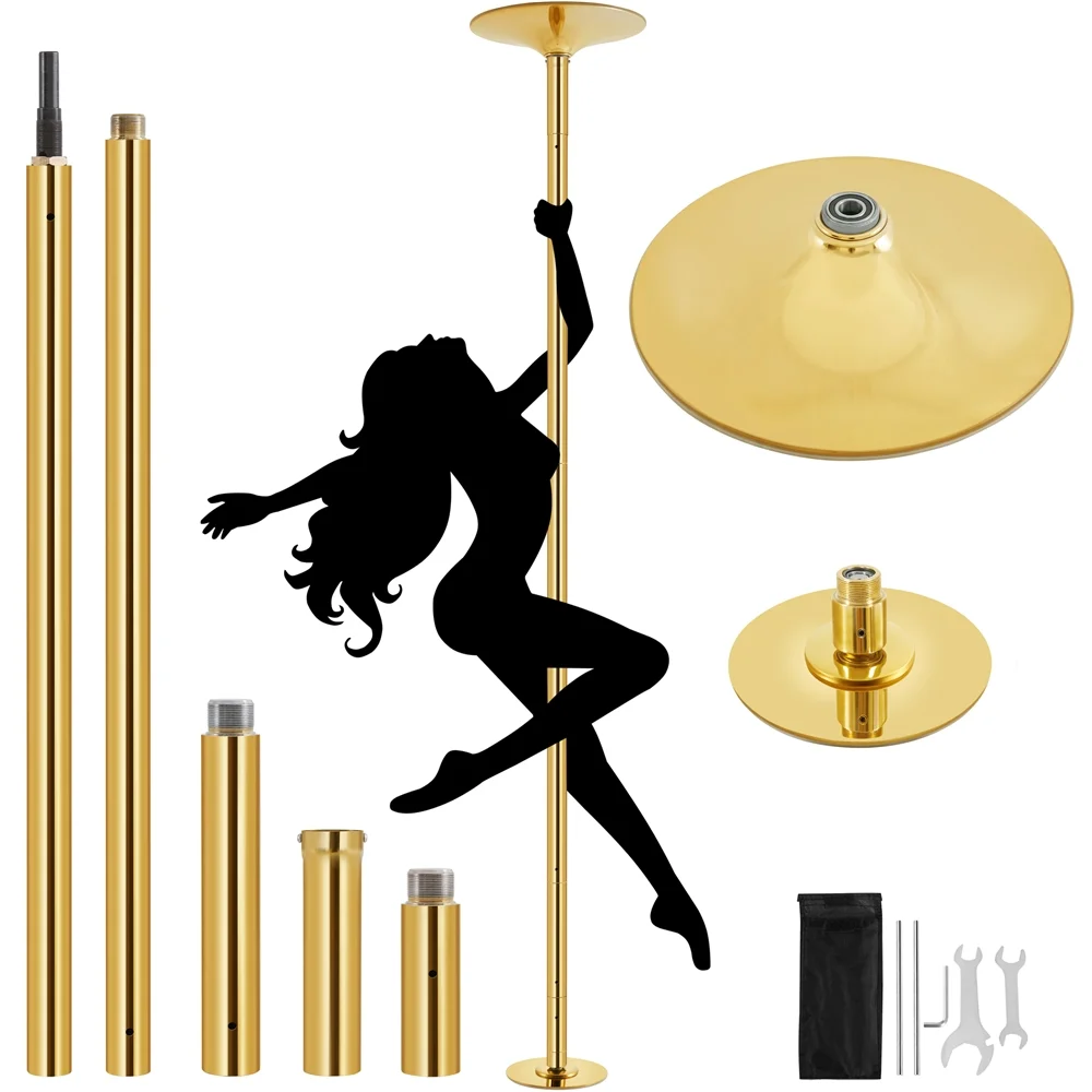 Easyfashion Spinning Static Dance Pole with Adjustable Height, 7.7'-9 ...