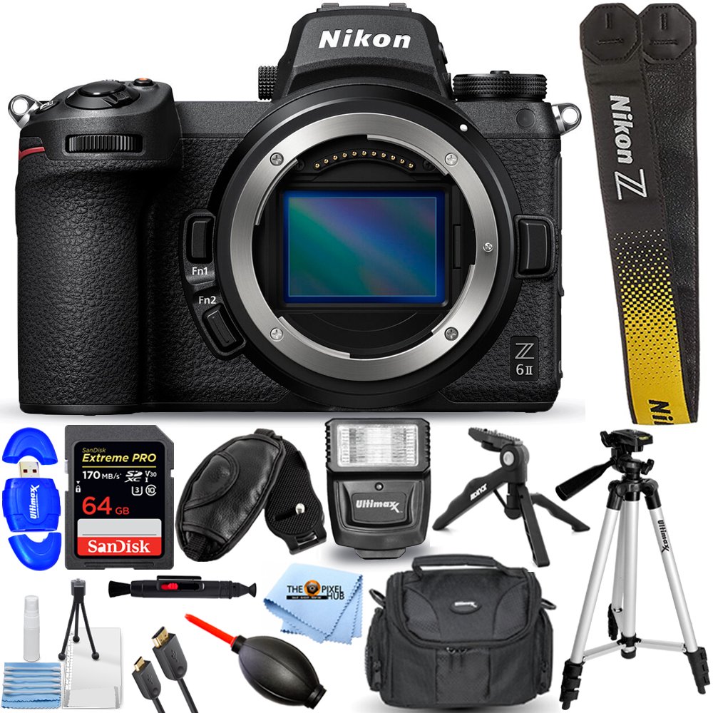 Nikon Z 6II Mirrorless Digital Camera (Body Only) 1659 + 64GB + Flash ...