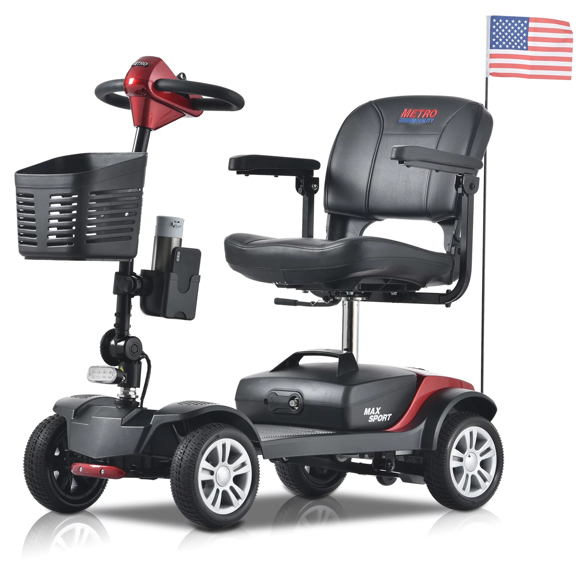 4 Wheels Mobility Scooter, Folding Lightweight Travel Mobility Scooter ...