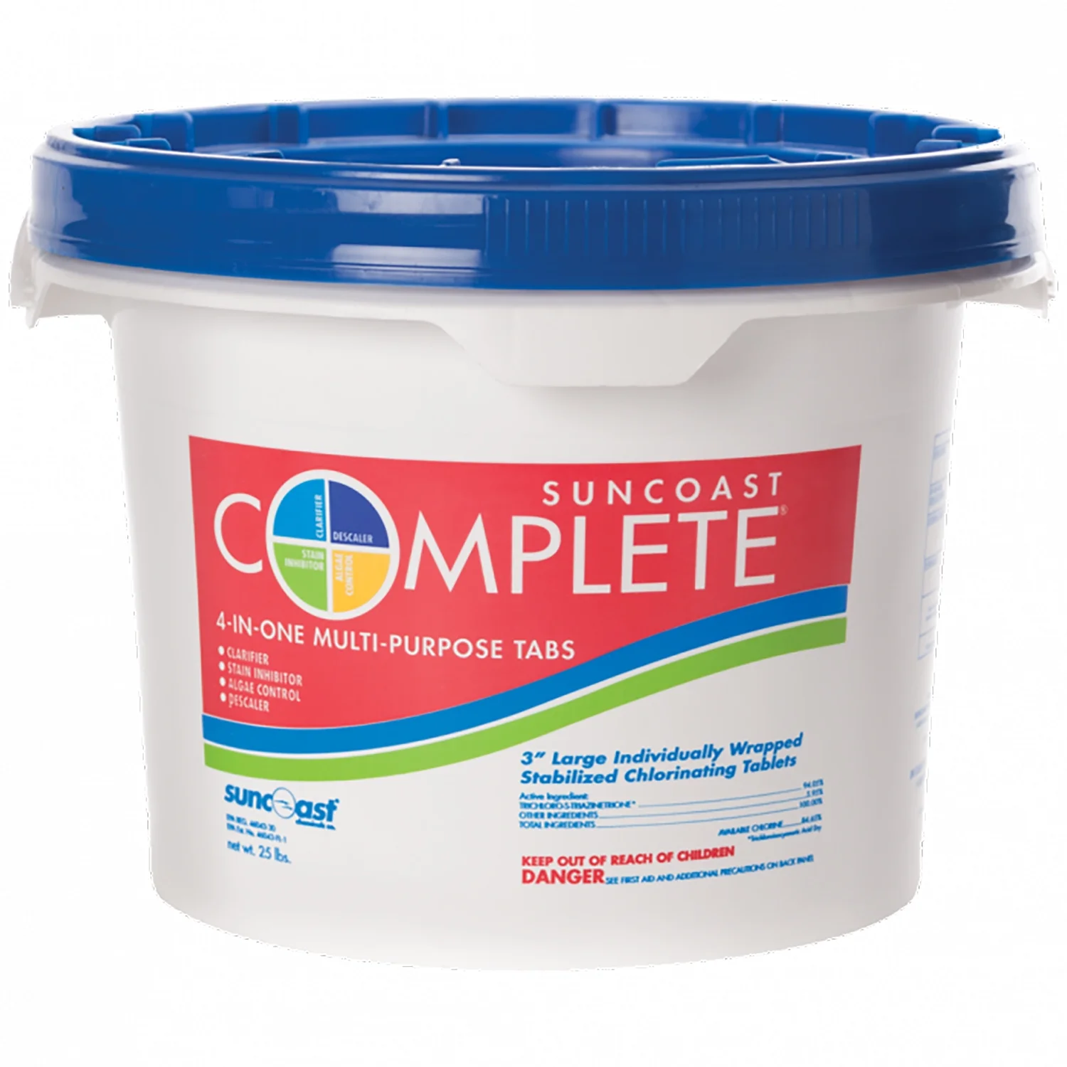 Suncoast Complete Chlorine Tablets 3 inch 25 lbs for Swimming Pools and ...