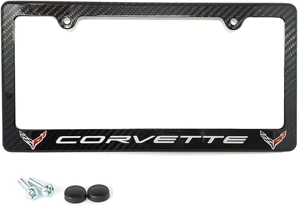 C8 Corvette Carbon Fiber License Plate Frame for All Next Generation ...
