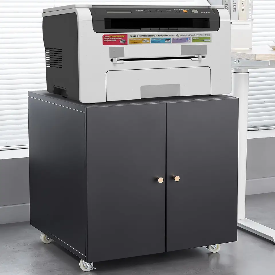 Metal Printer Stand with File Storage, Heavy Duty Steel File Cabinet ...