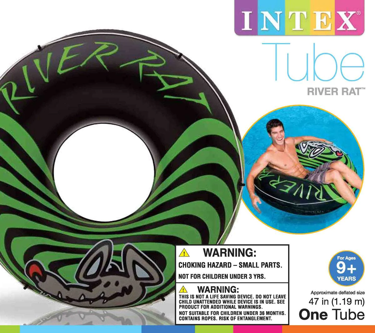 INTEX River Rat Inflatable Floating Tube Raft - 68209E (6 Pack) (Open ...