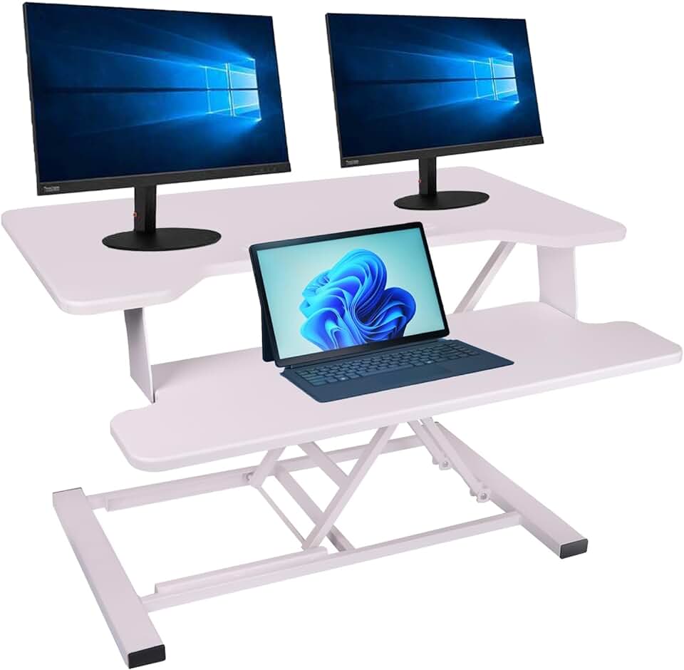 32 Inch Standing Desk Converter, Adjustable Sit Stand Desk Riser for ...