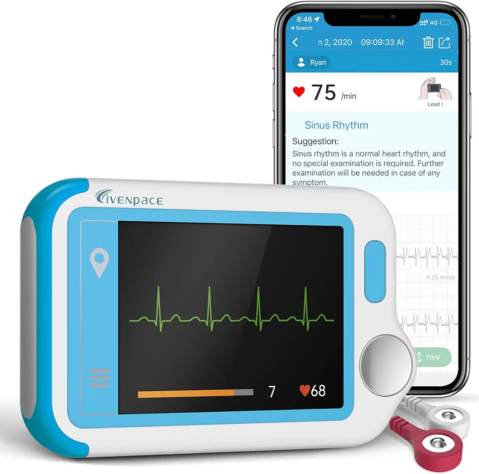 Home Heart Health Monitor, Portable Heart Rate Device with Electrode ...